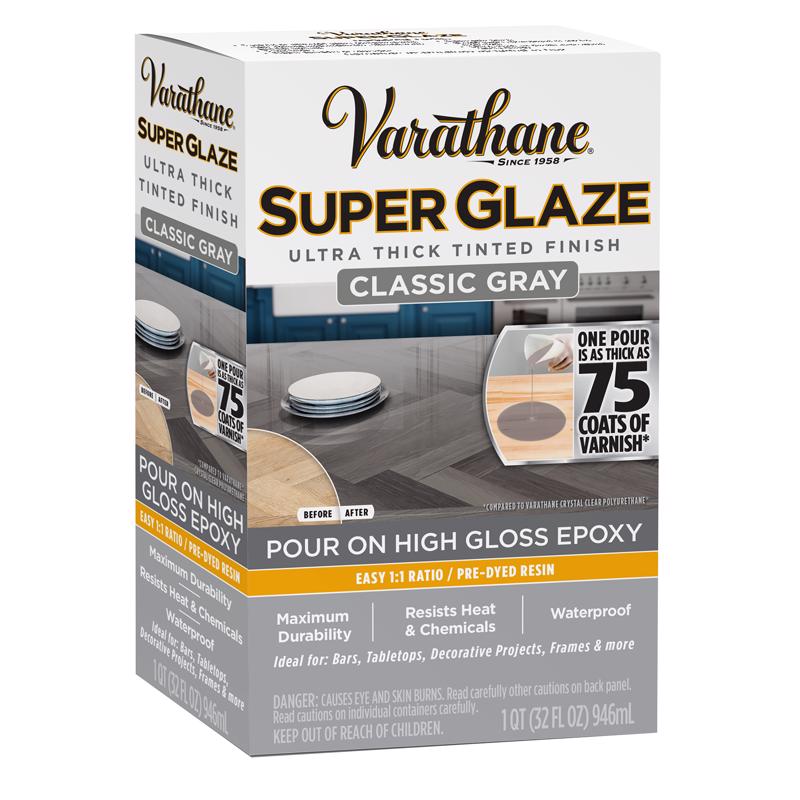 Varathane Super Glaze High-Gloss Classic Gray Wood Glaze 1 qt | Riley ...