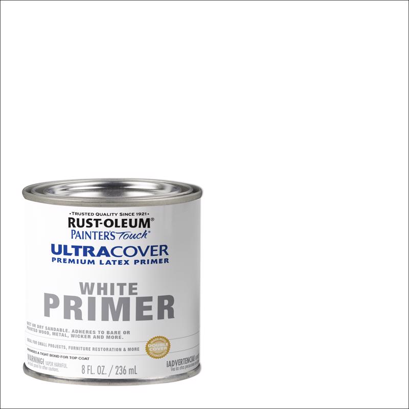 Rust-Oleum Ultra Cover Flat White Paint Exterior and Interior 0.5 oz ...