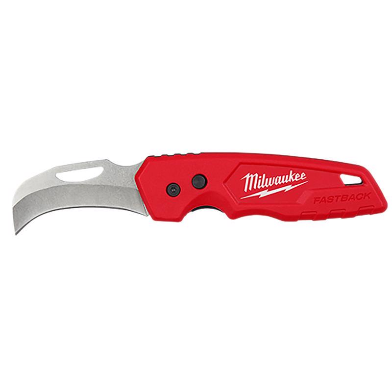 Milwaukee Fastback 7 in. Press and Flip Folding Pocket Knife Red 1 pk ...