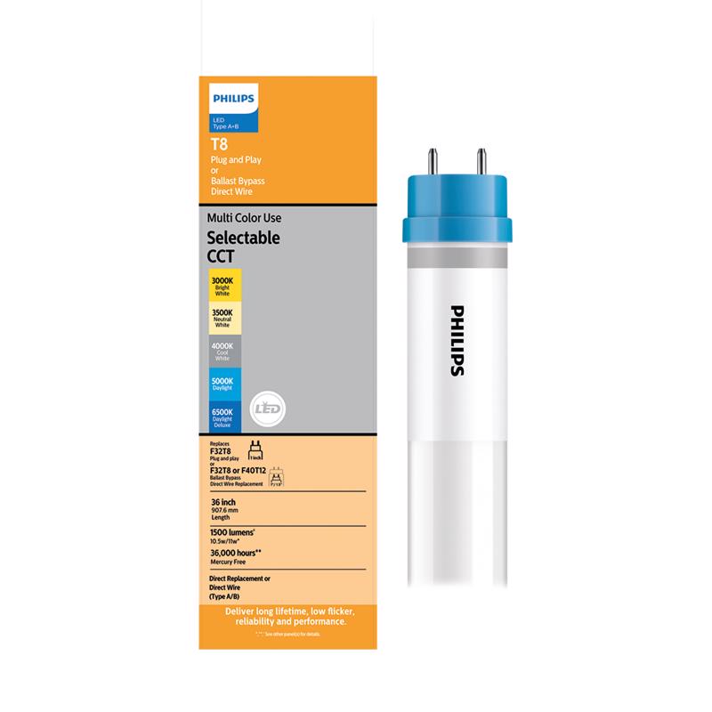 Philips LED Multi-CCT 36 in. G13 T8 Linear 25 Watt Equivalence 1 pk ...