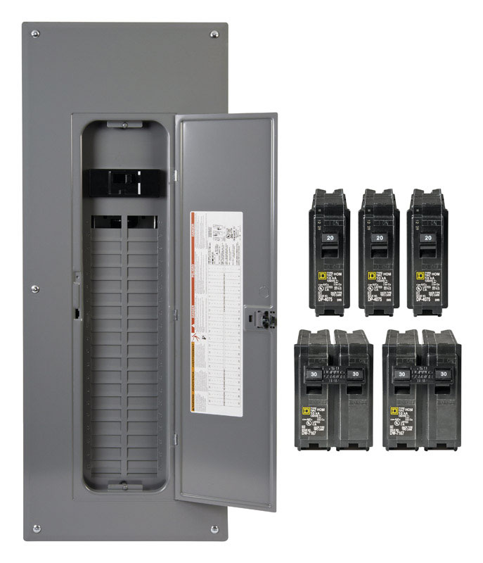 Square D 200 amps 120/240 V 40 space 80 circuits Main Breaker Load ...