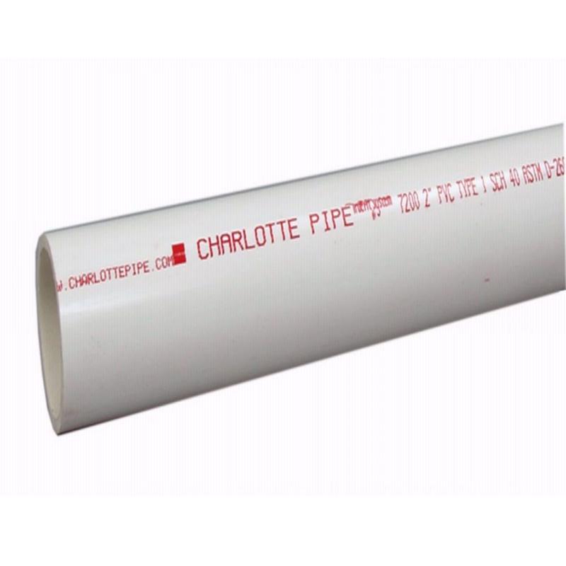 CHARLOTTE PIPE Charlotte Pipe Schedule 40 PVC DWV Pipe 2 in. D X 10 ft ...