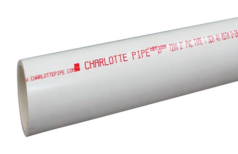 CHARLOTTE PIPE Charlotte Pipe Schedule 40 PVC Pipe 1-1/2 in. D X 5 ft ...