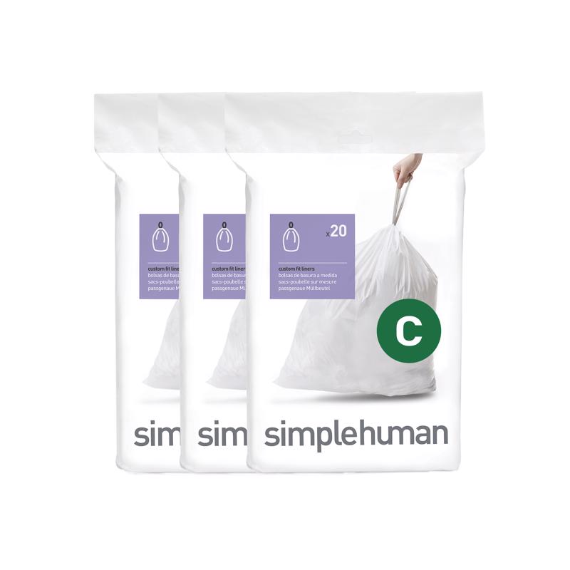 simplehuman Simplehuman Code C 3.17 gal Trash Can Liners Drawstring 60 pk | Ranch and Home